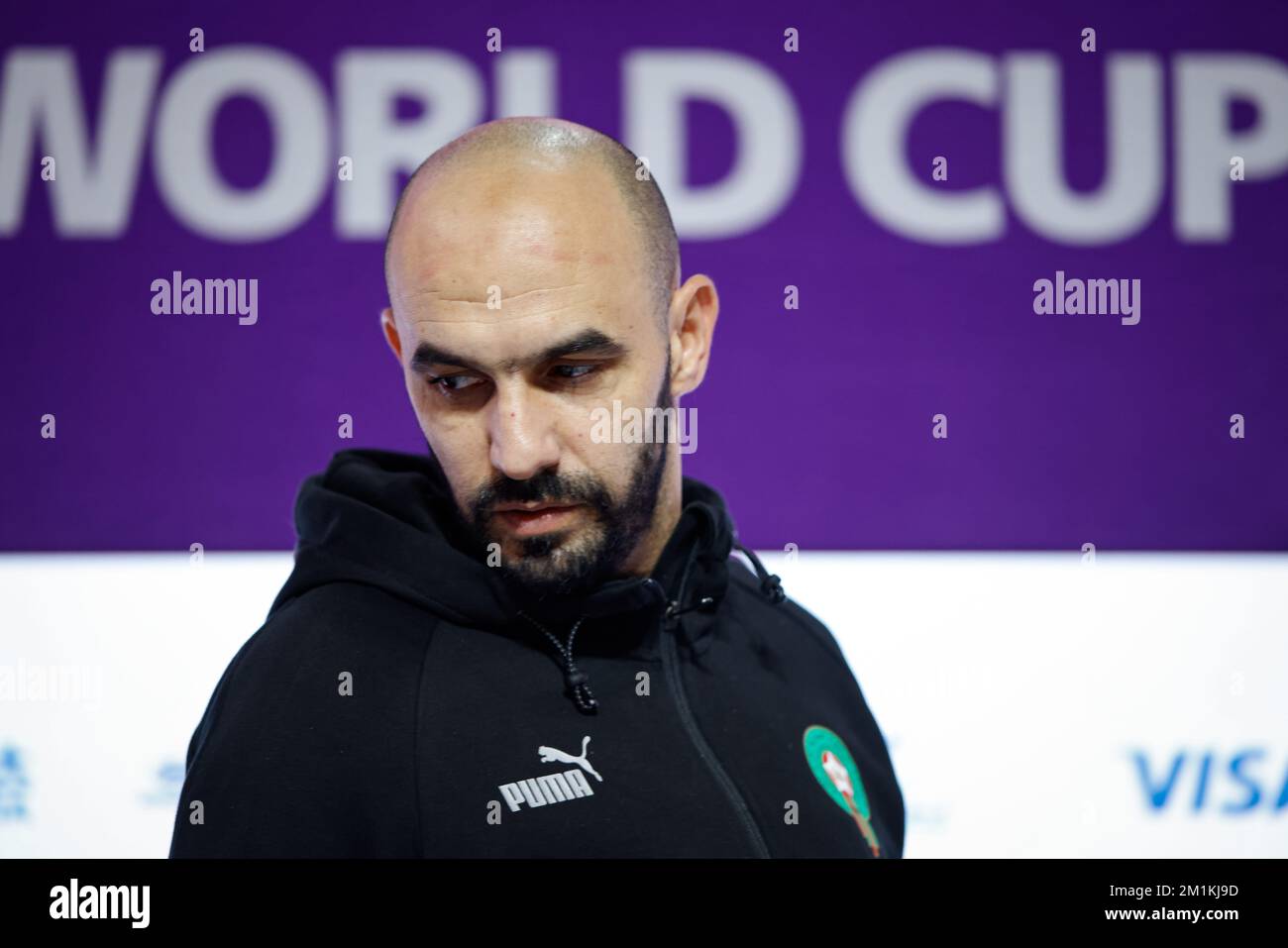 Doha, Catar. 13th Dec, 2022. Morocco coach Walid Regragui during an ... Doha, Catar. 13th Dec, 2022. Morocco coach Walid Regragui during an ...