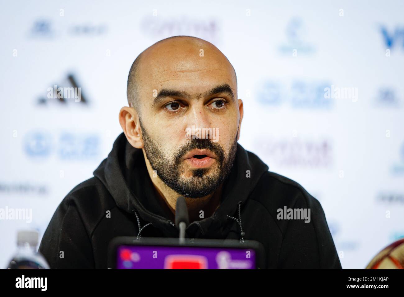Doha, Catar. 13th Dec, 2022. Morocco coach Walid Regragui during an ...