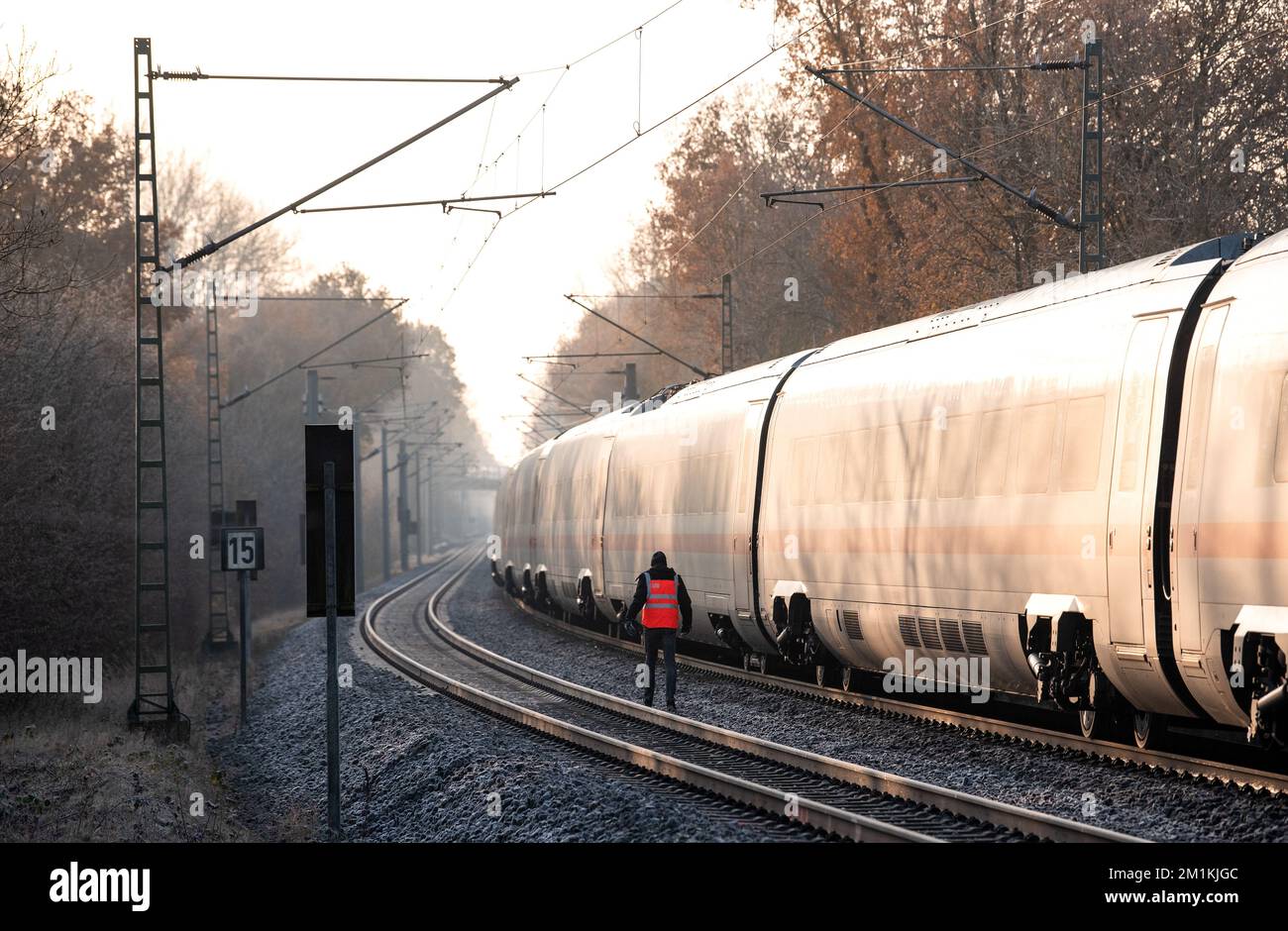 Hamburg, Germany. 13th Dec, 2022. An ICE train is parked at a level ...