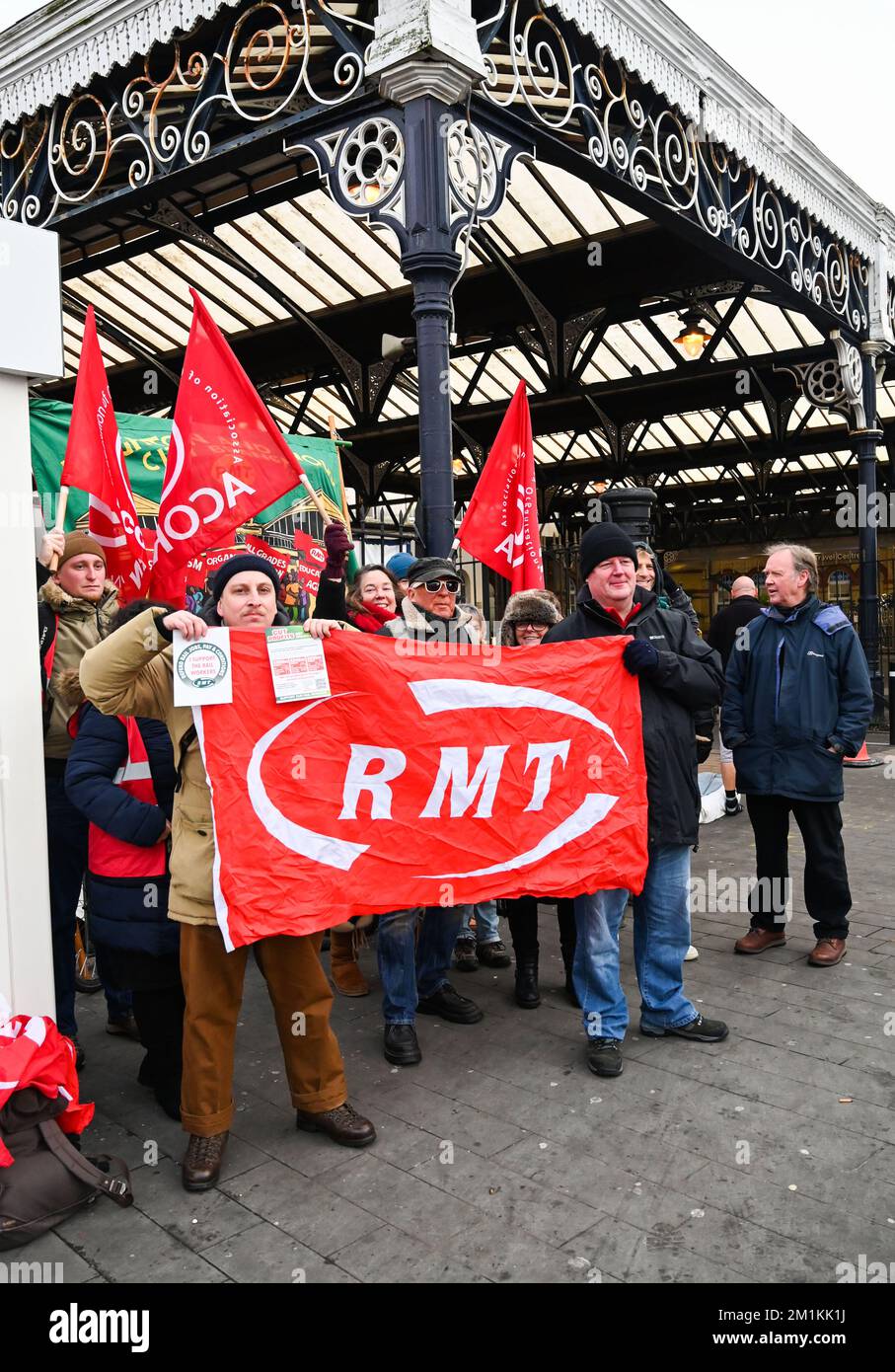Brighton UK 13th December 2022 - Members of the RMT union and ...