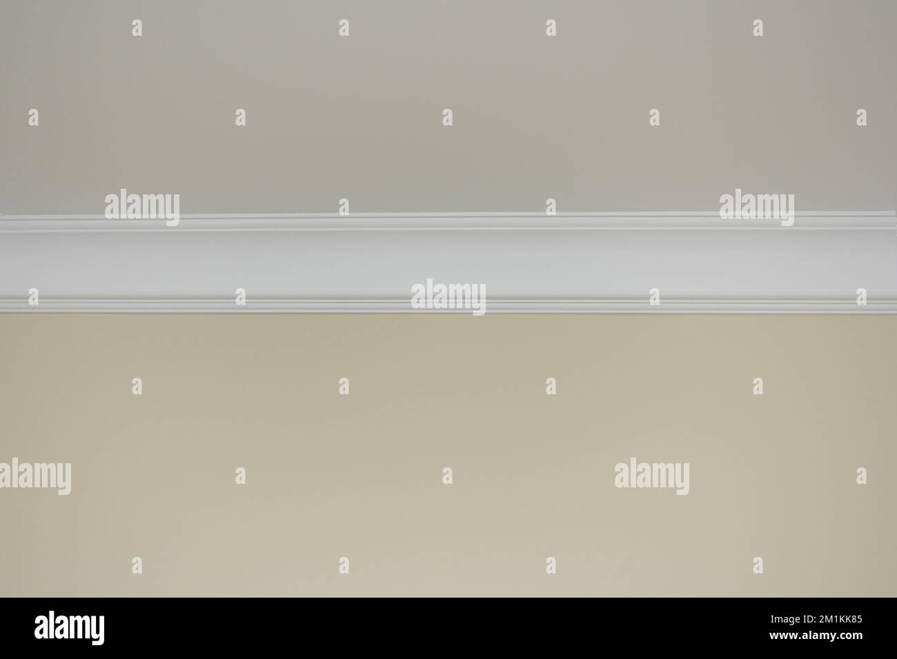 Detail of a flat ceiling skirting Stock Photo - Alamy