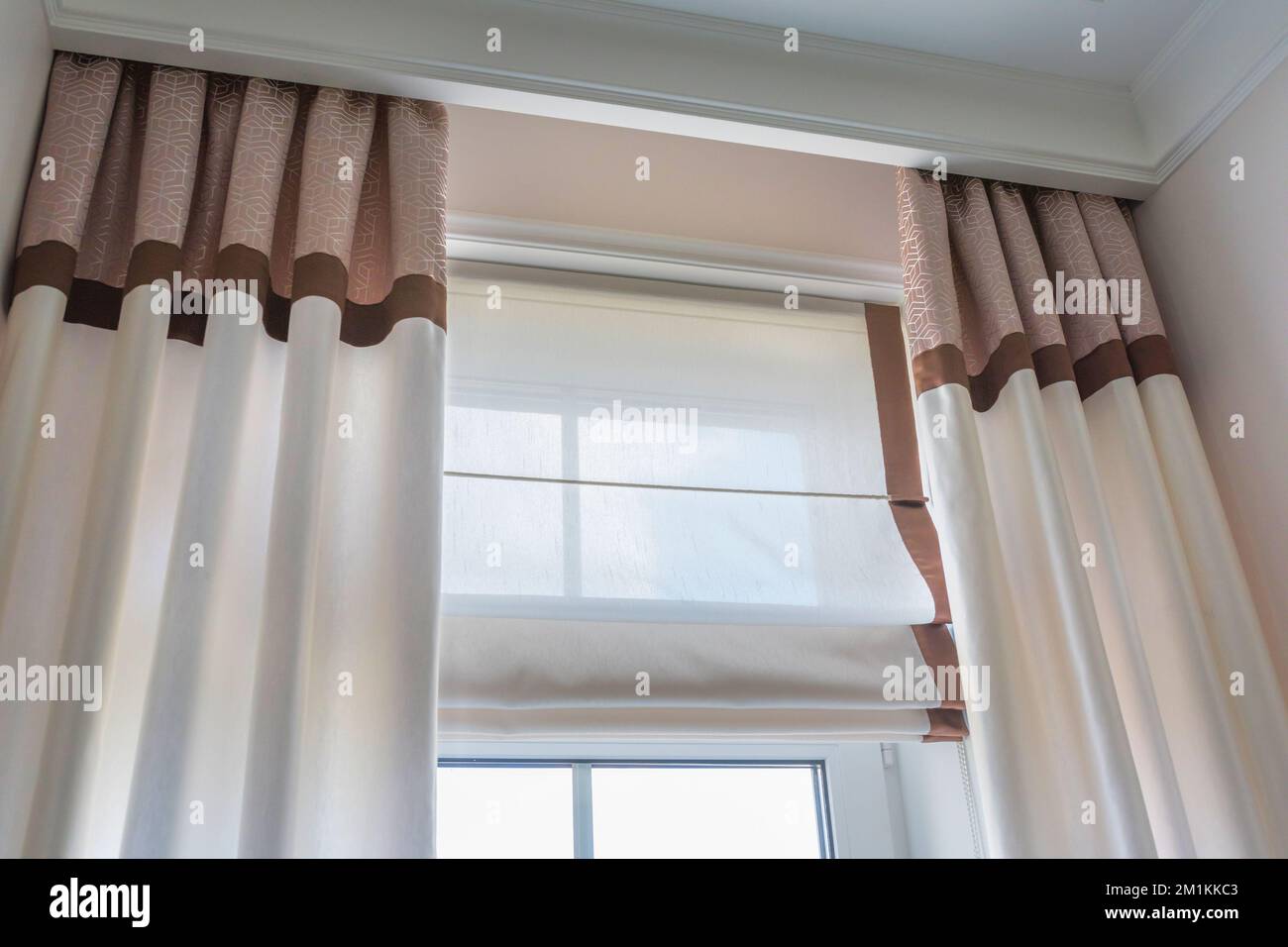 Curtain interior decoration in living room Stock Photo - Alamy