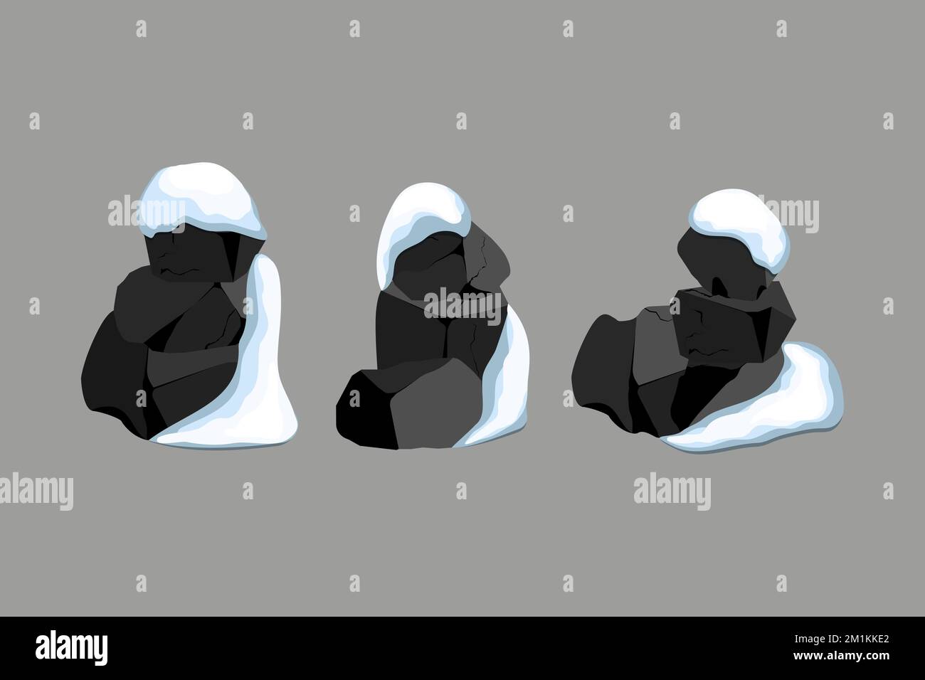 Collection of pieces of coal, graphite, basalt and anthracite. A set of ...