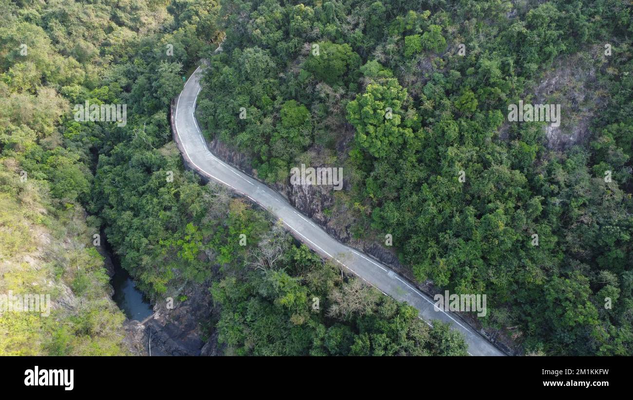Aerial photo shows the scenery of Dongguan Yinpingshan Forest Park in ...