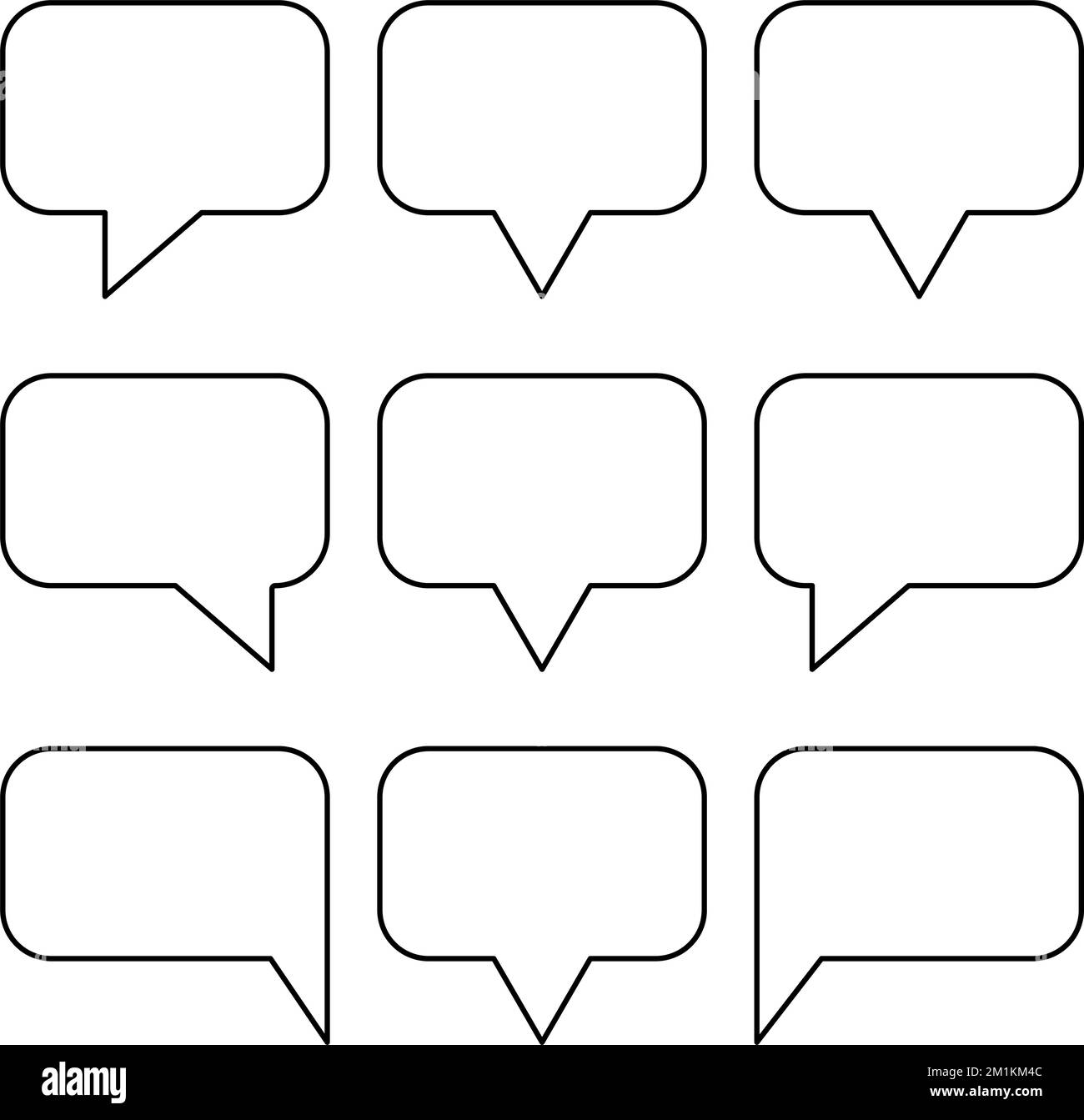 Group of speech bubbles with outline in eps vector for any design Stock ...