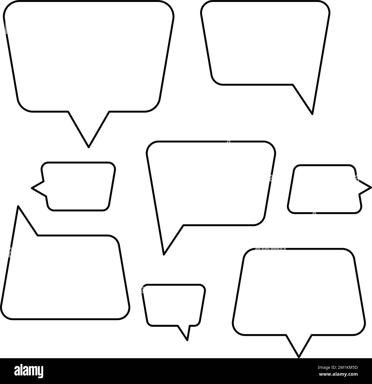 Group of speech bubbles with outline in eps vector for any design Stock ...