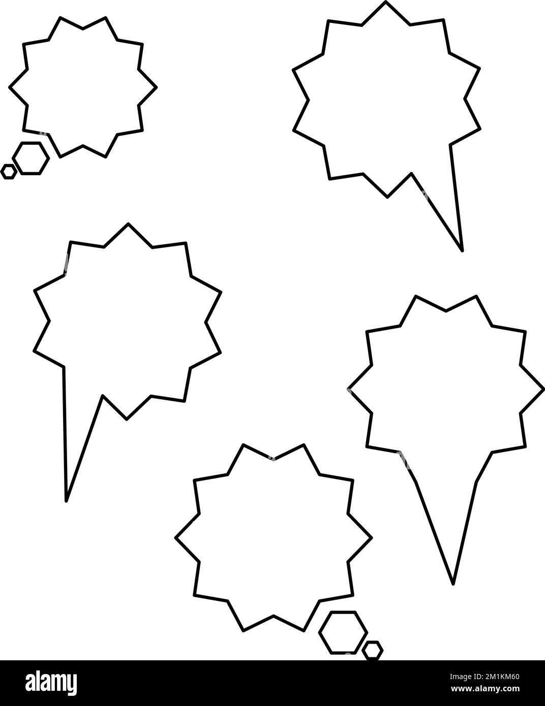 Group of speech bubbles with outline in eps vector for any design Stock ...