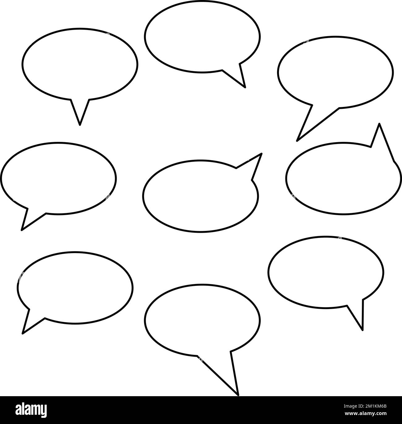 Group of speech bubbles with outline in eps vector for any design Stock ...