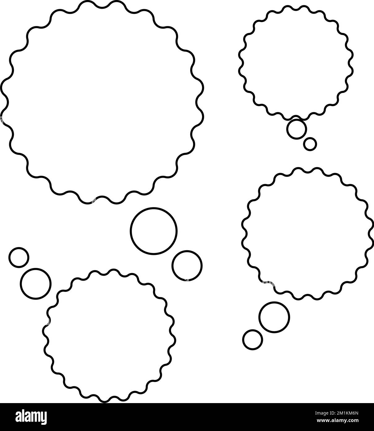 Group of speech bubbles with outline in eps vector for any design Stock ...