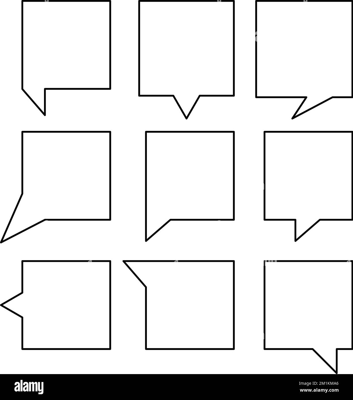 Group of speech bubbles with outline in eps vector for any design Stock ...