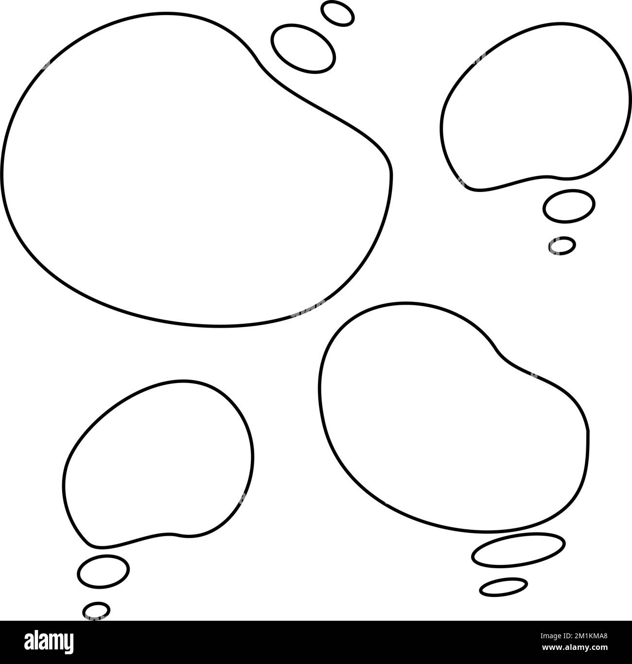 Group of speech bubbles with outline in eps vector for any design Stock ...