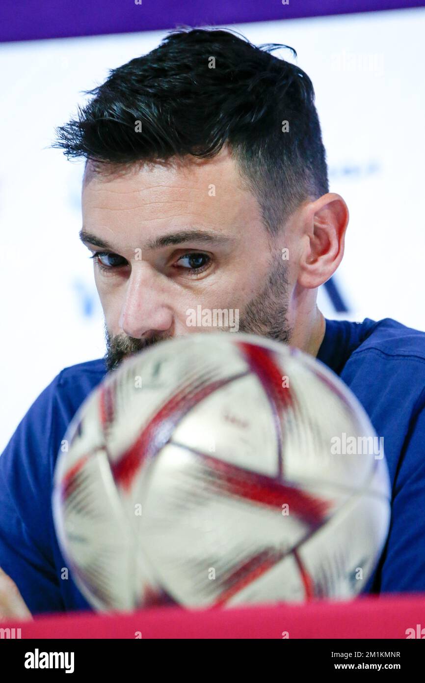 Doha, Qatar. 13th Dec, 2022. Hugo Lloris of France speaks during the ... Doha, Qatar. 13th Dec, 2022. Hugo Lloris of France speaks during the ...