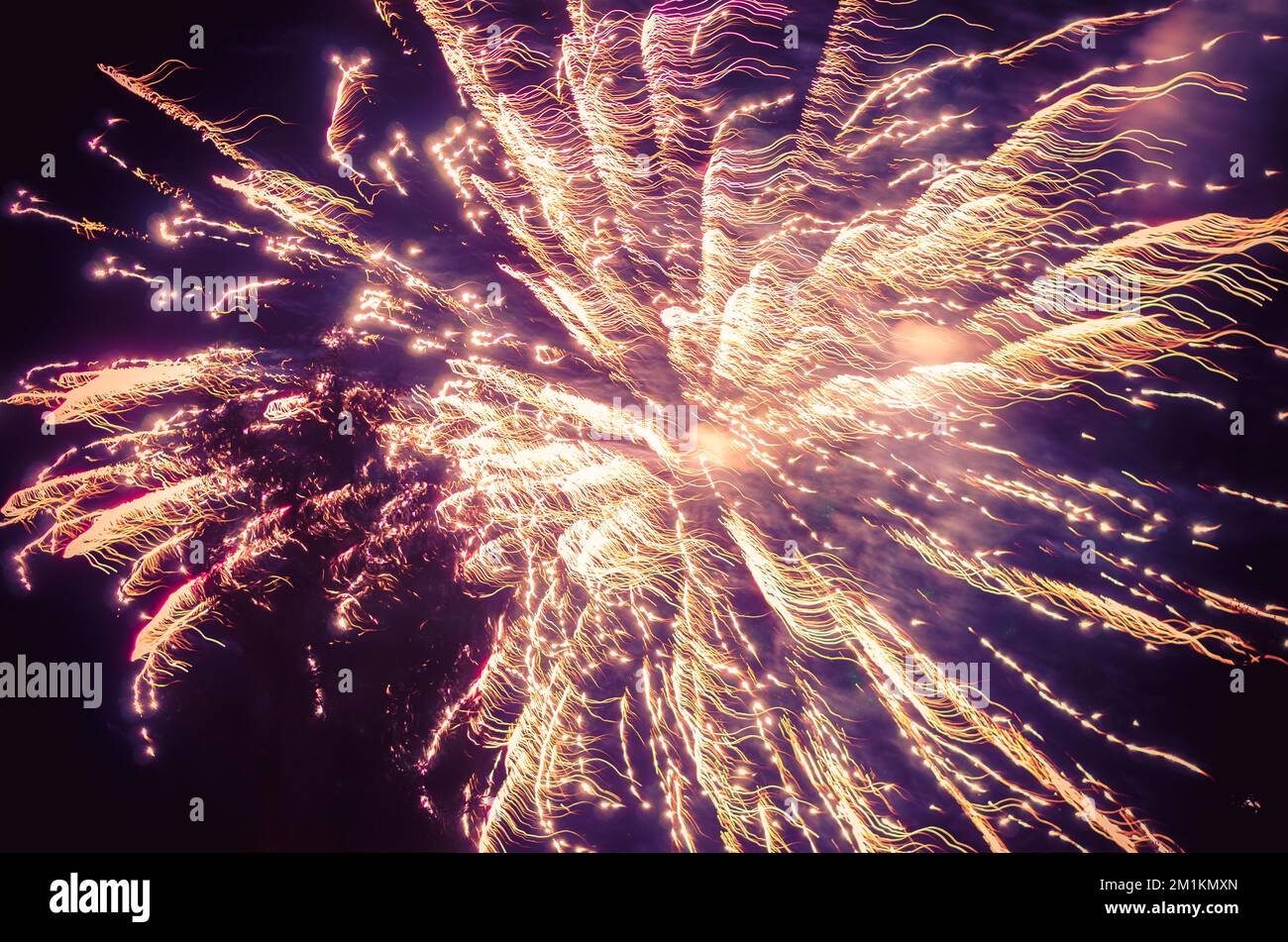 golden glittering fireworks, black background Stock Photo - Alamy