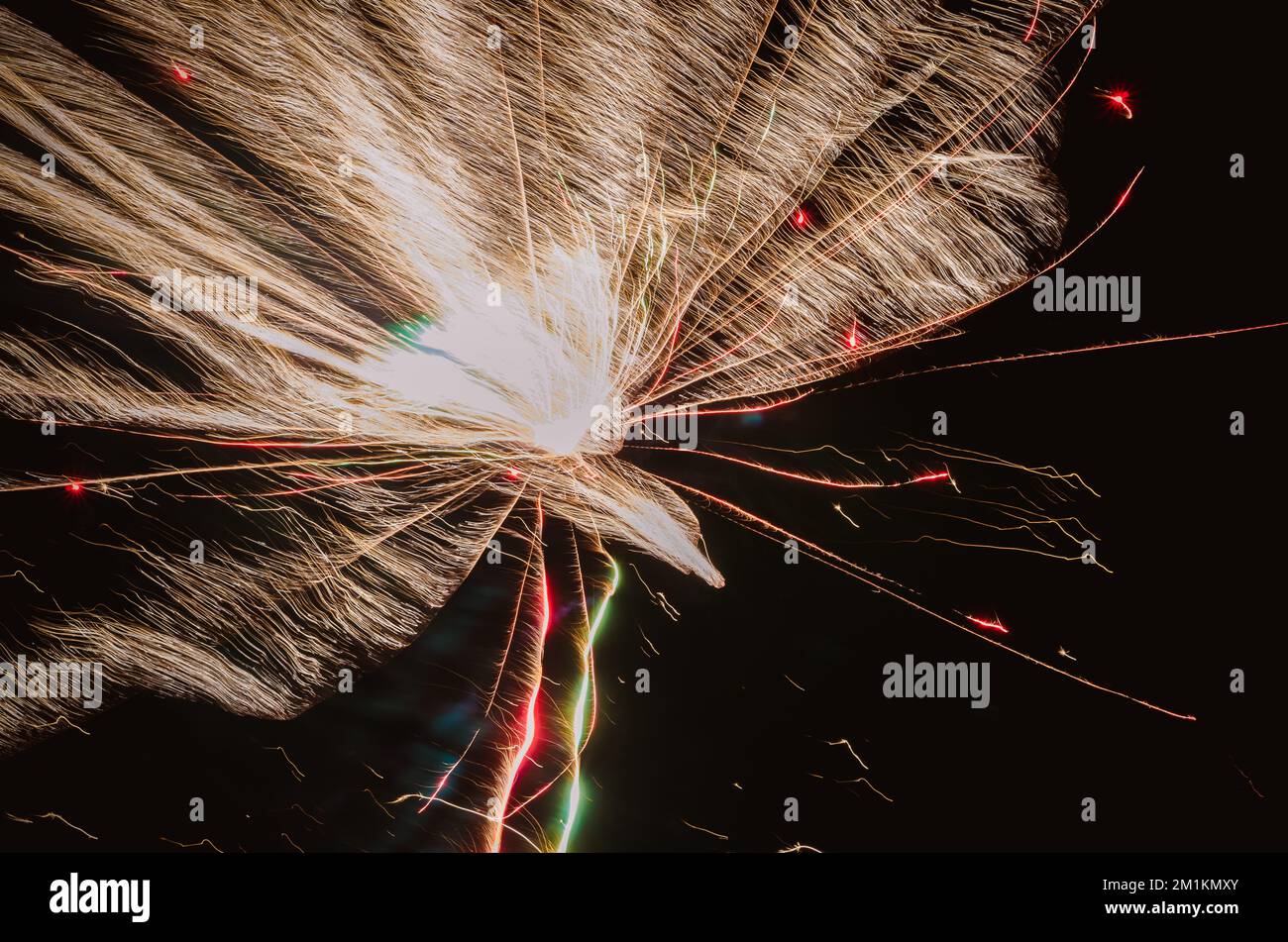 colorful glittering fireworks, black background, isolated Stock Photo ...