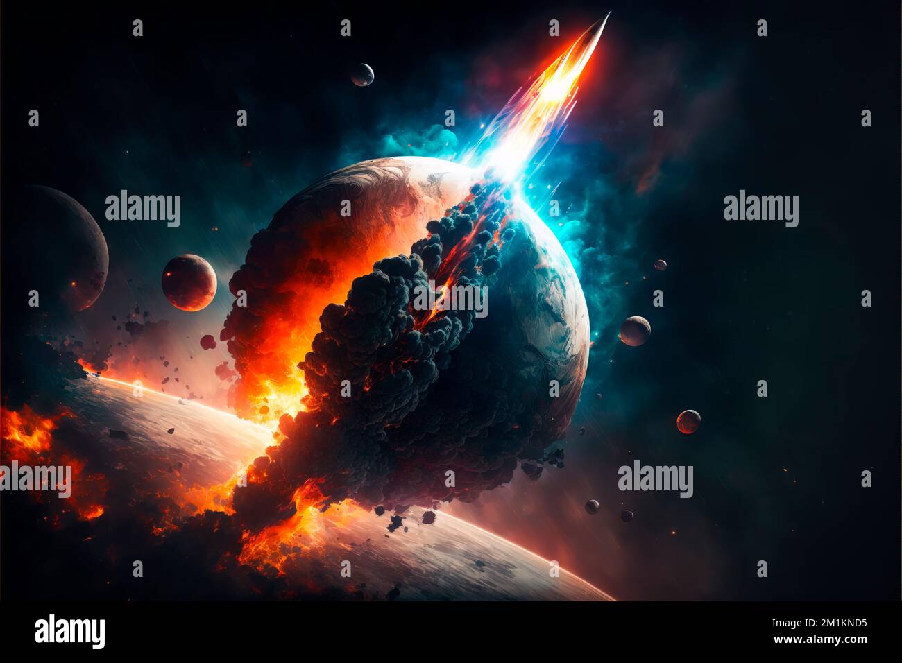Apocalypse in space, destroying cosmic object Stock Photo - Alamy