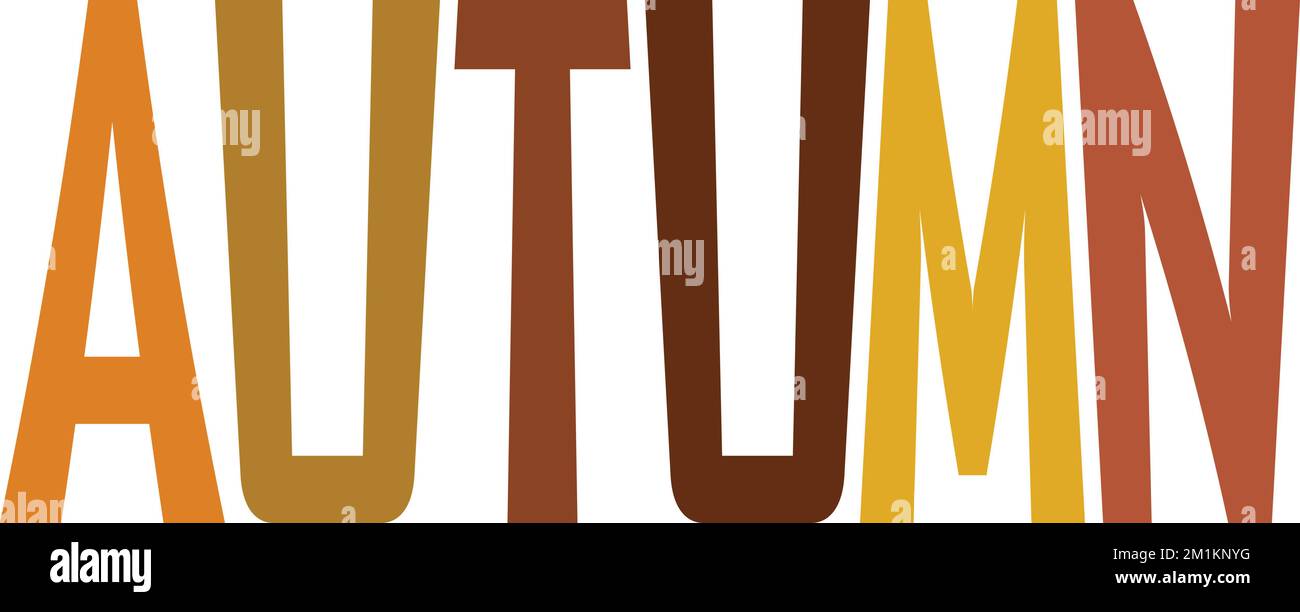 A vector illustration of the word autumn on the white background Stock ...