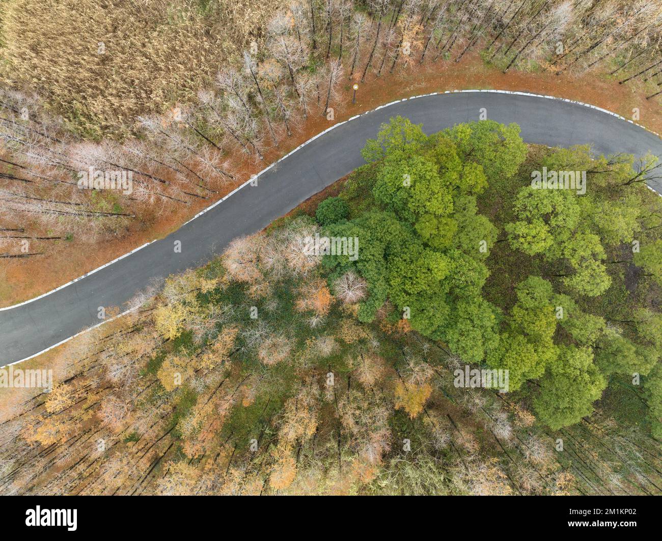 Aerial photo shows the winter scenery of Ancient Huaihe River National ...