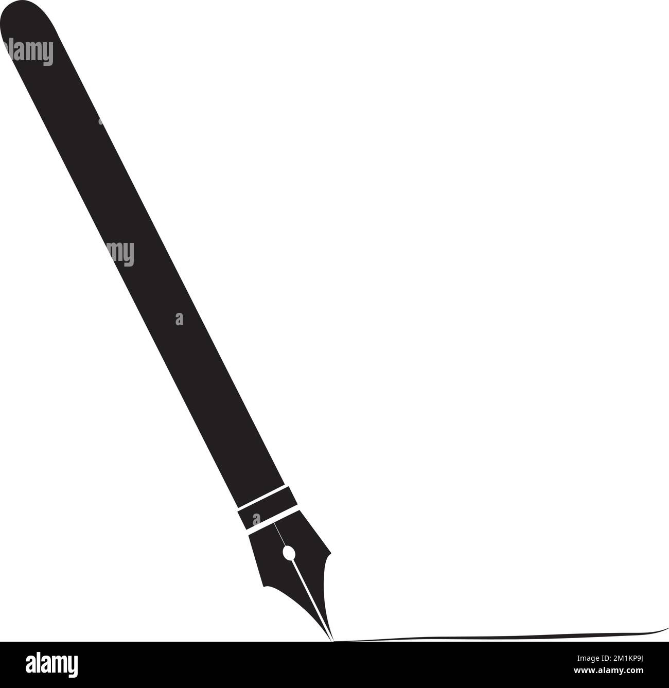 A vector illustration of a pen and signature icon on a white background ...