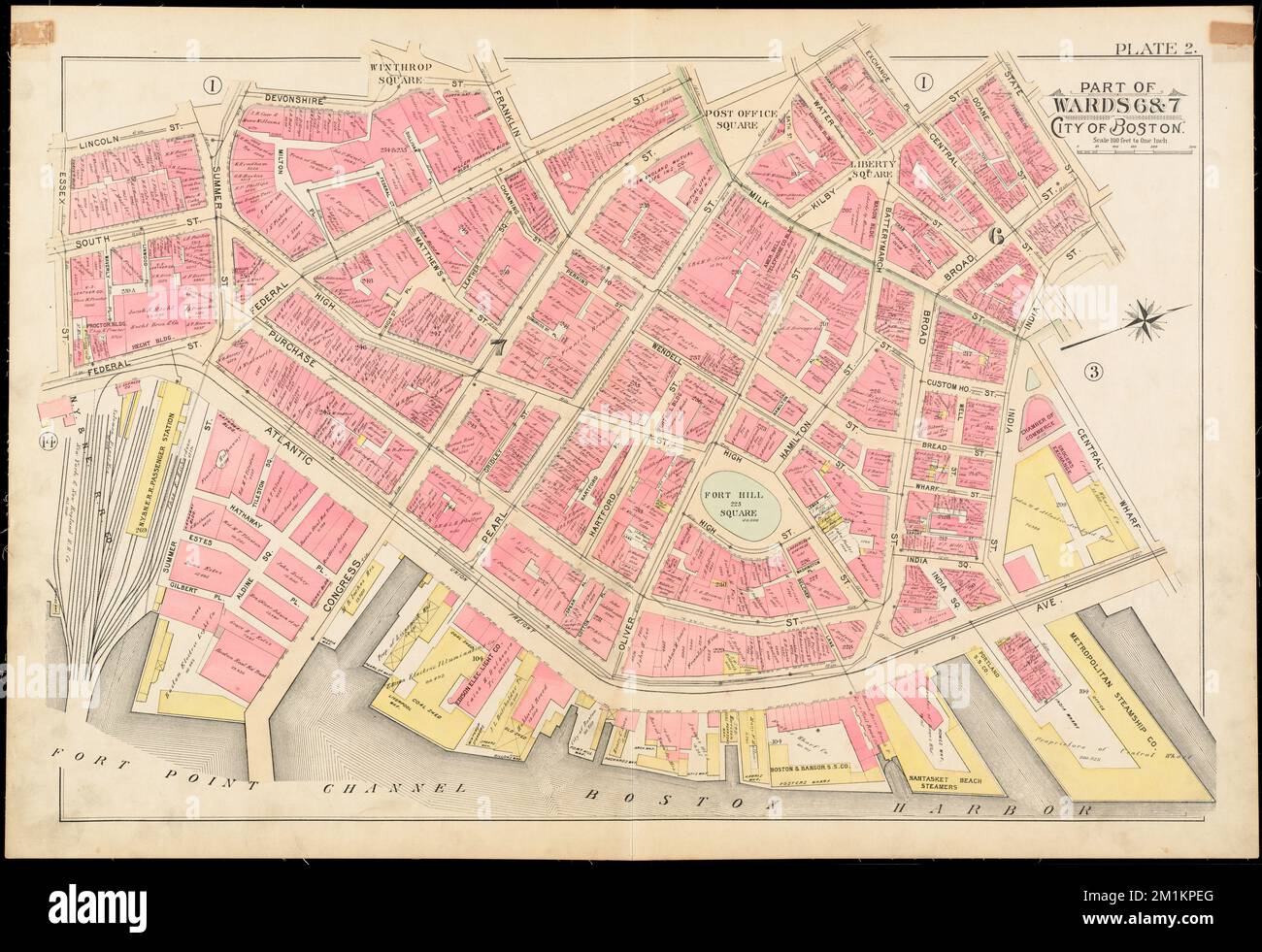 Atlas of the city of Boston, Boston proper and Roxbury : plate 2 ...