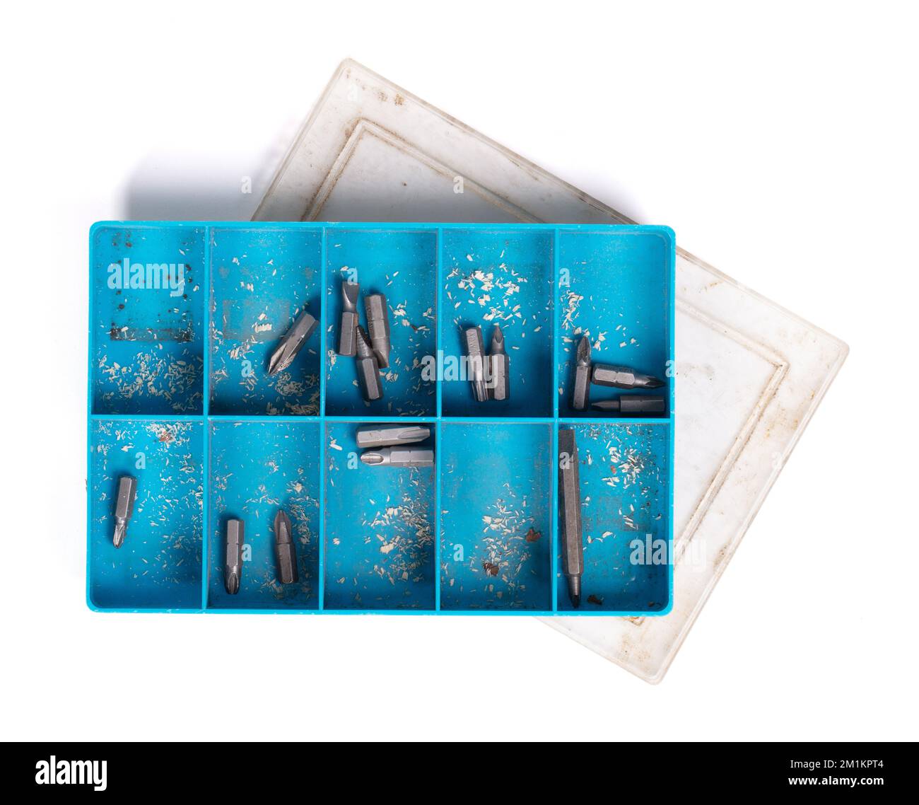 Vintage tool kit case of bit shank for screwdriver, isolated Stock ...