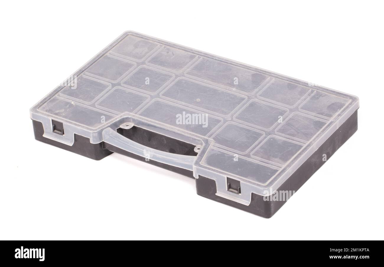 Old plastic box isolated on white background Stock Photo - Alamy