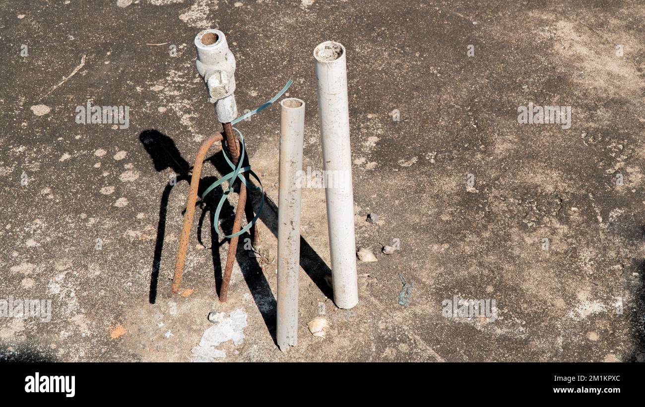 protruding pipes and fittings on the roof, construction Stock Photo - Alamy