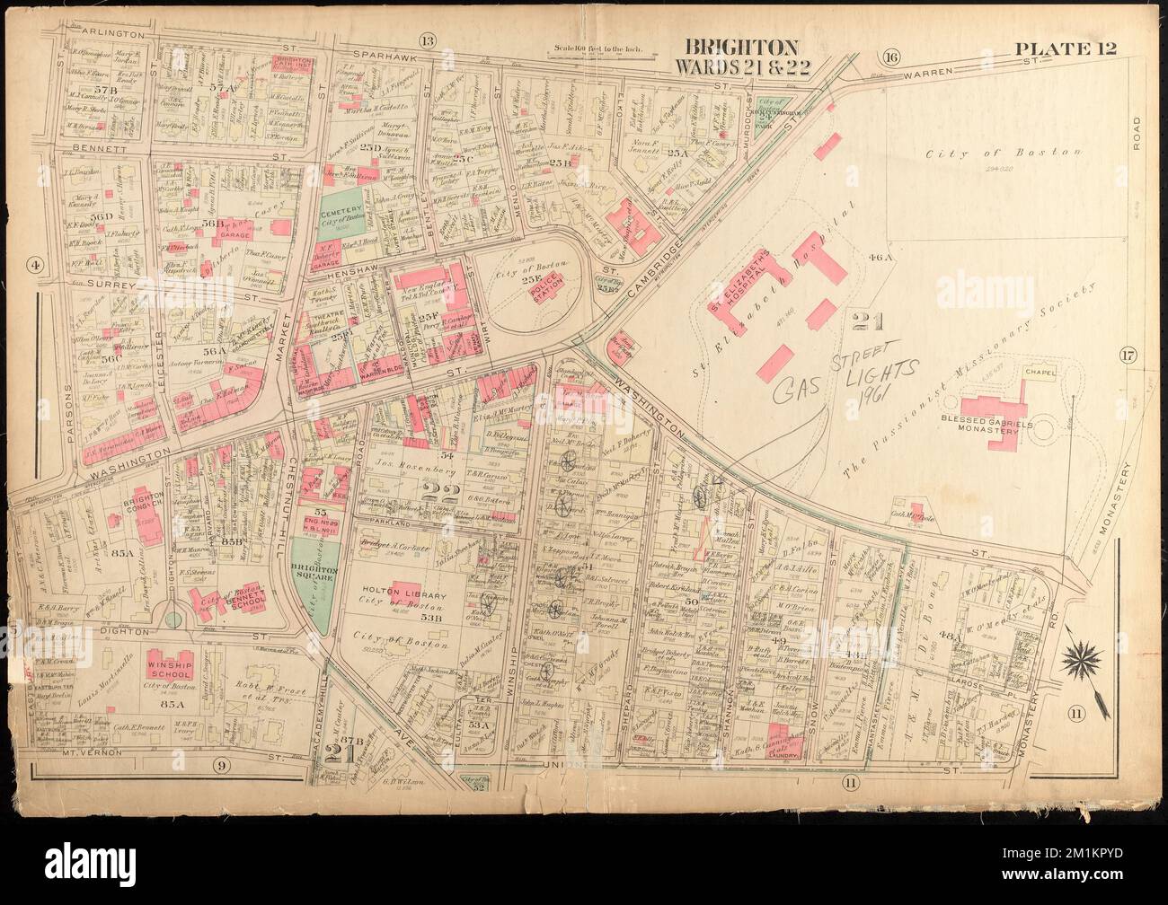 Atlas of the city of Boston, Brighton : plate 12 , Boston Mass., Maps ...