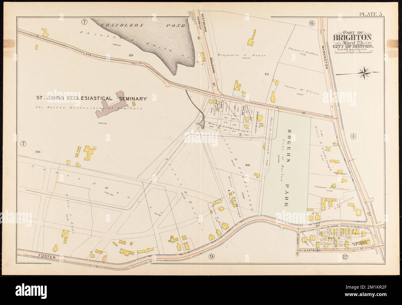 Atlas of the city of Boston, Brighton : plate 5 , Boston Mass., Maps ...