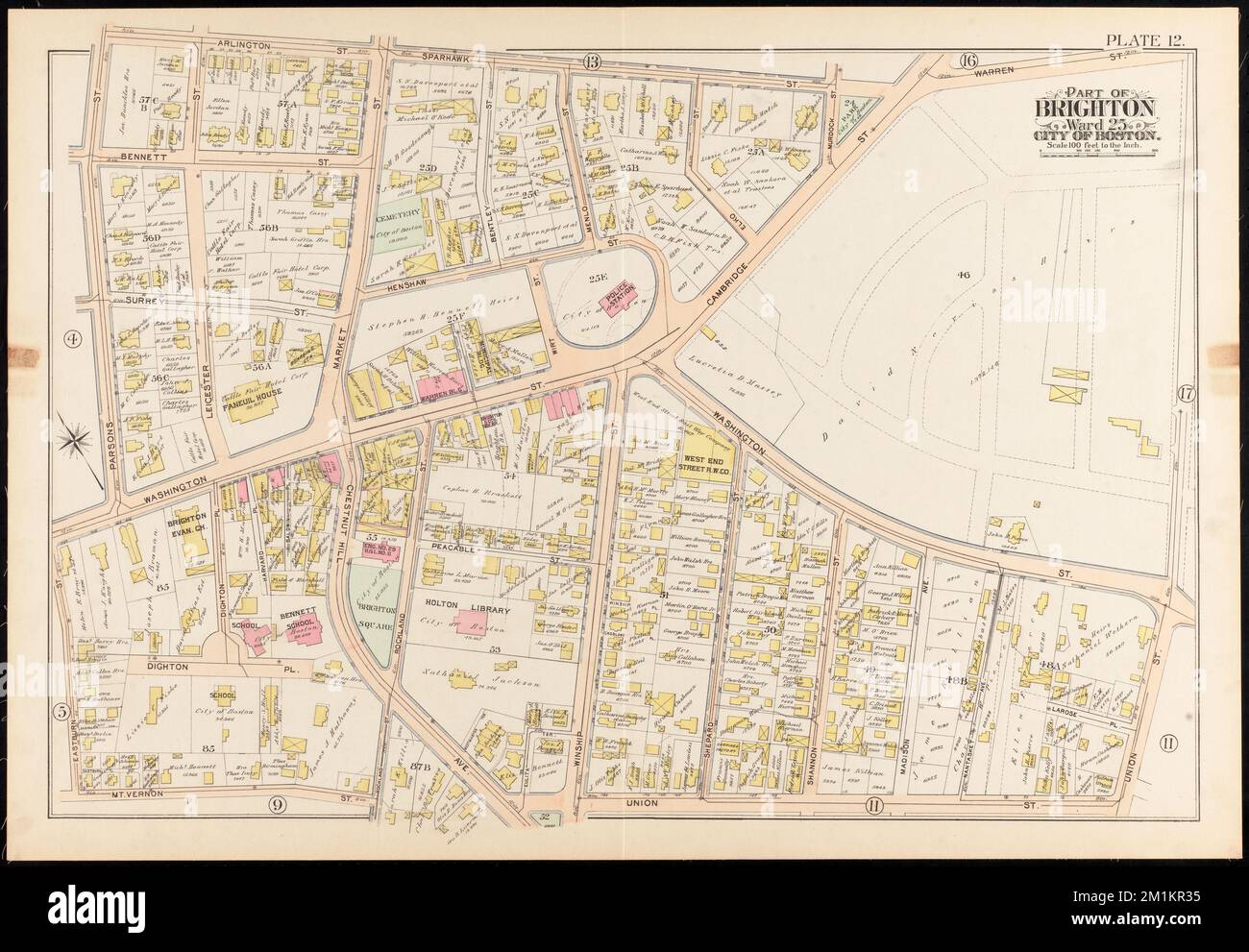 Atlas of the city of Boston, Brighton : plate 12 , Boston Mass., Maps ...
