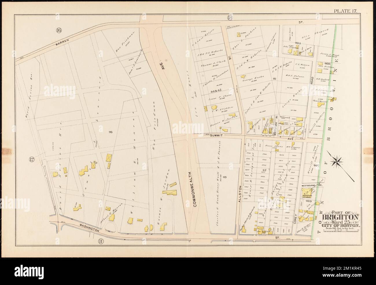 Atlas of the city of Boston, Brighton : plate 17 , Boston Mass., Maps ...