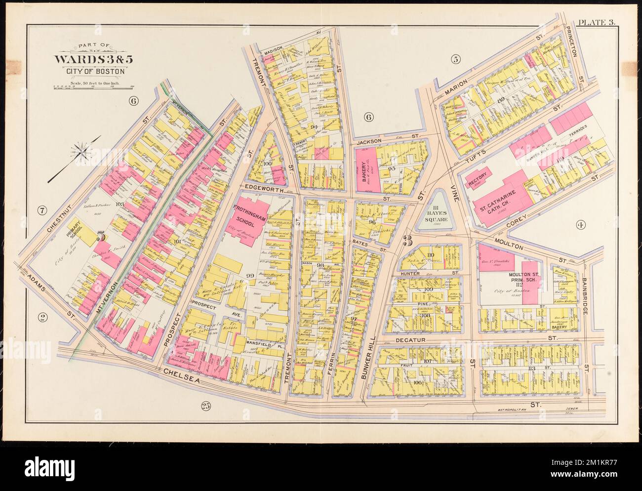 Atlas of the city of Boston, Charlestown : plate 3 , Boston Mass., Maps ...