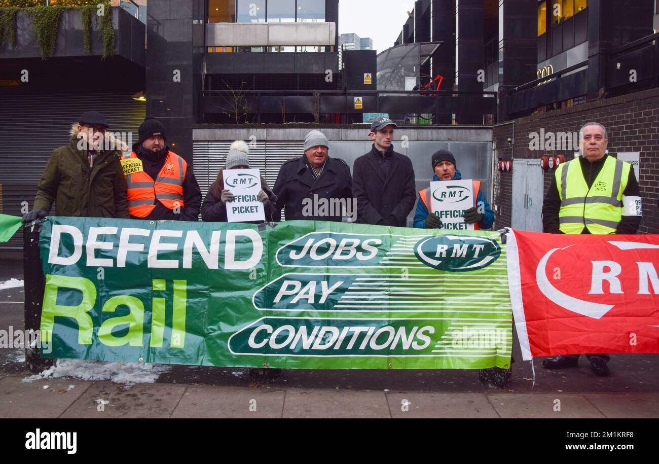 London, England, UK. 13th Dec, 2022. RMT (Rail, Maritime and Transport ...