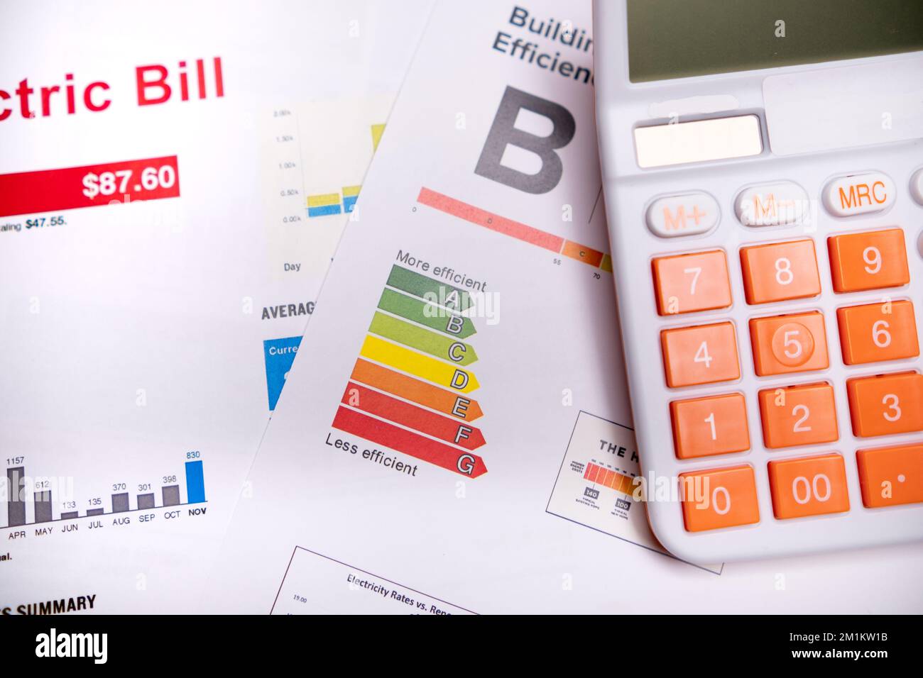 Building efficiency class energy label consumption concept Stock Photo ...