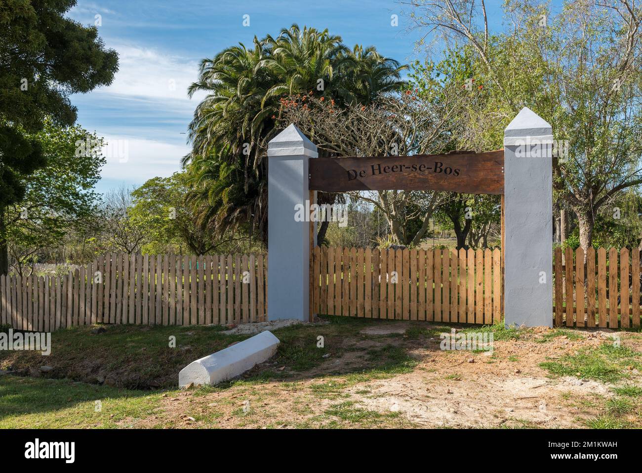 Elim, South Africa - Sep 21, 2022: Entrance to a garden, called De-Heer ...