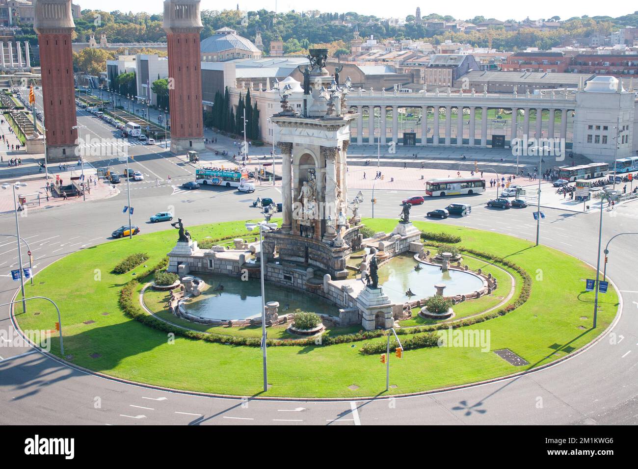Venetian tower in plaza espana in the city of barcelona hi-res stock ...