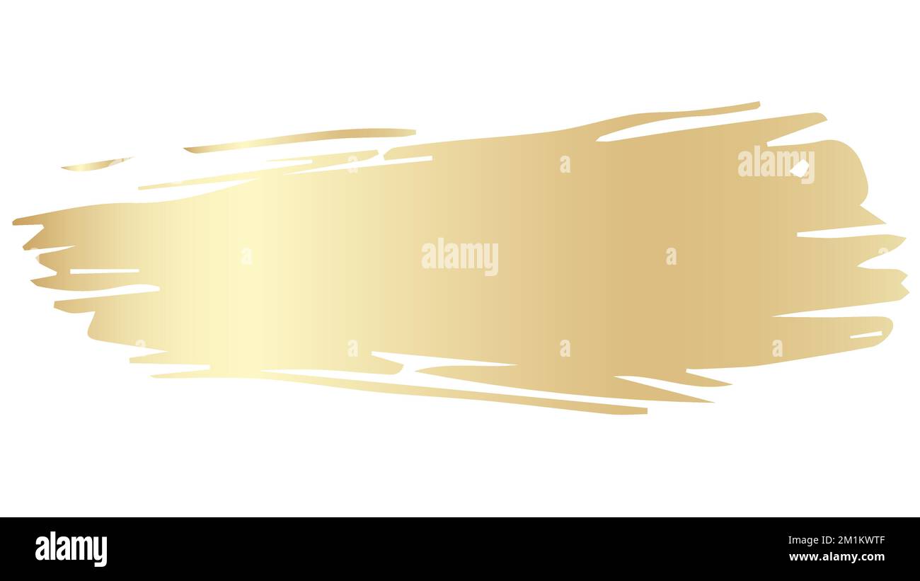 Golden brush strokes in grunge style. Irregular shapes and rough edges ...