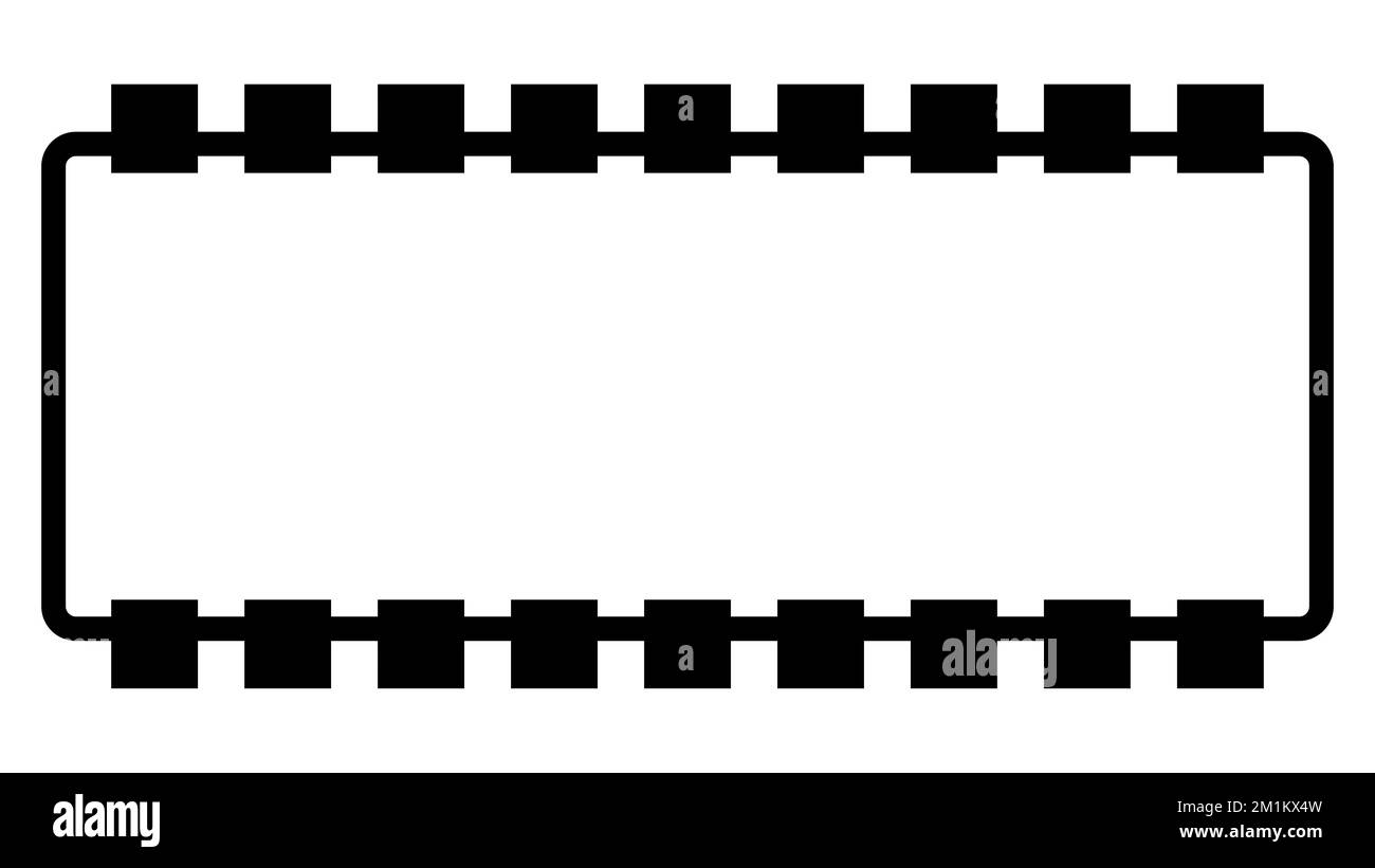 Silhouette of simple schematic chip or component for microcircuits ...