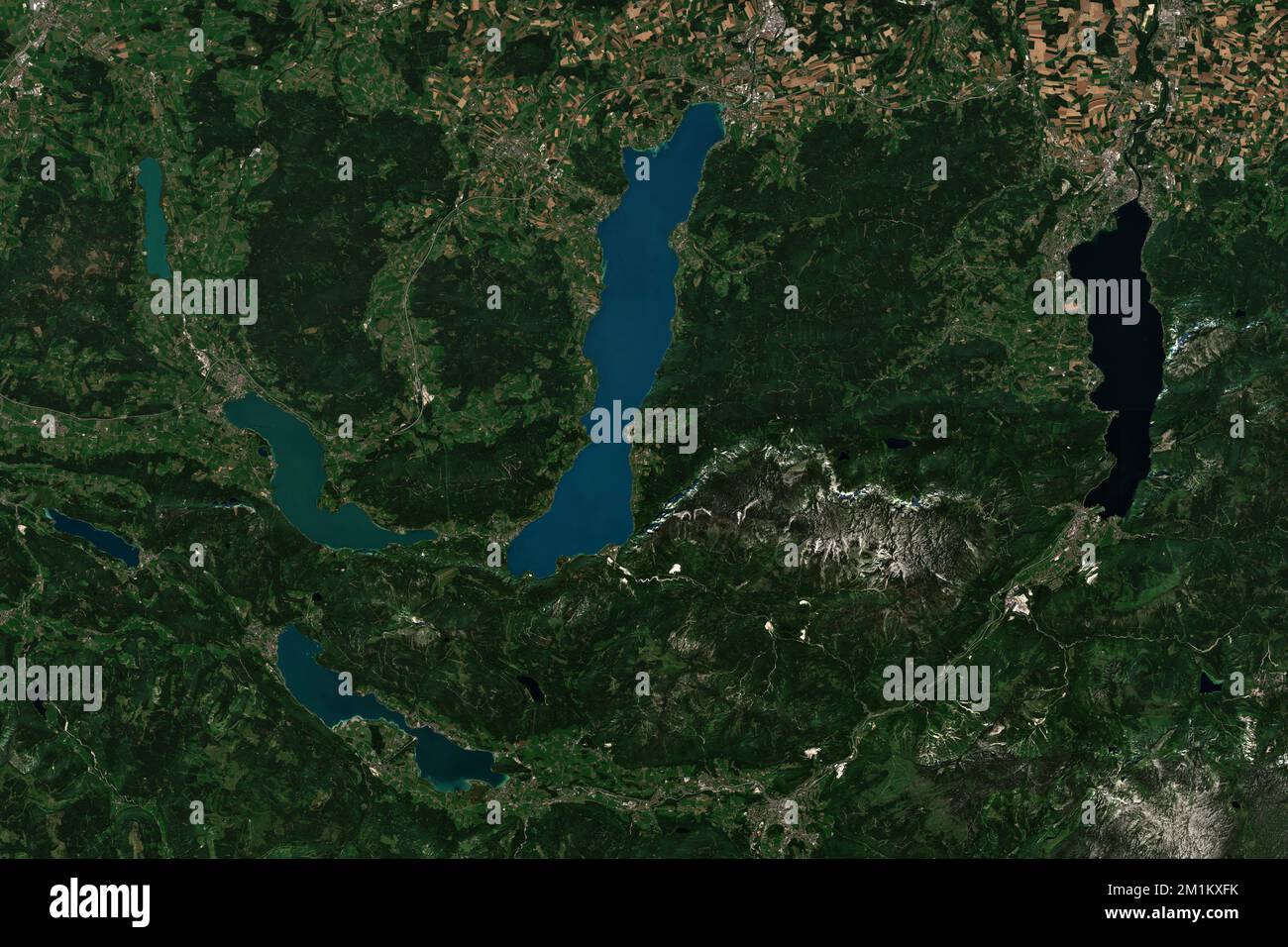 High resolution satellite image of Lakes in Salzkammergut, Austria ...