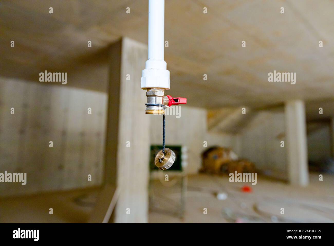Close up detail of fire sprinkler as a part of an integrated water ...