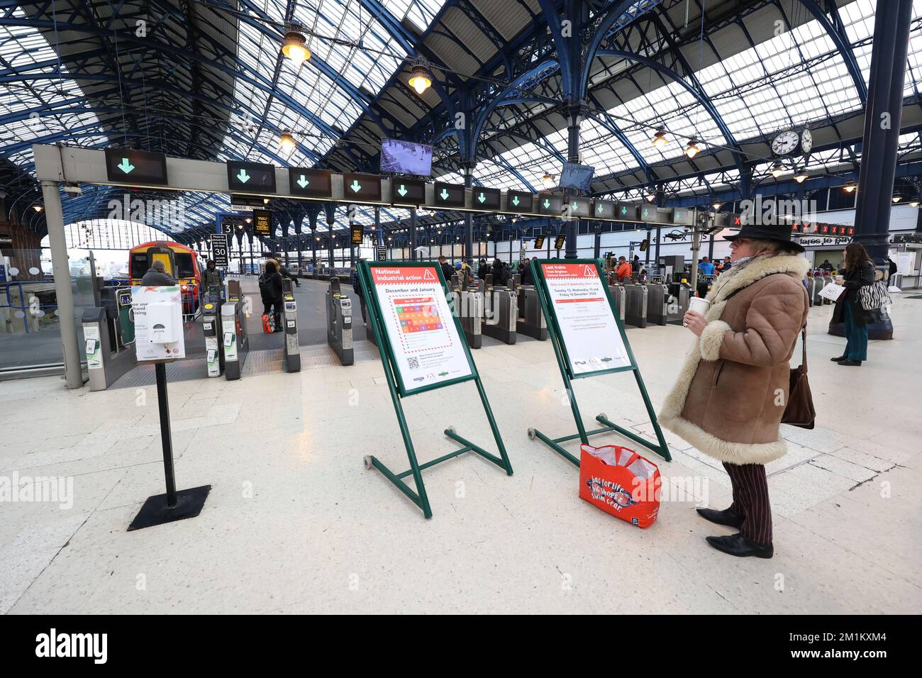 Brighton, UK. 13th Dec, 2022. Strike information at Brighton Railway ...