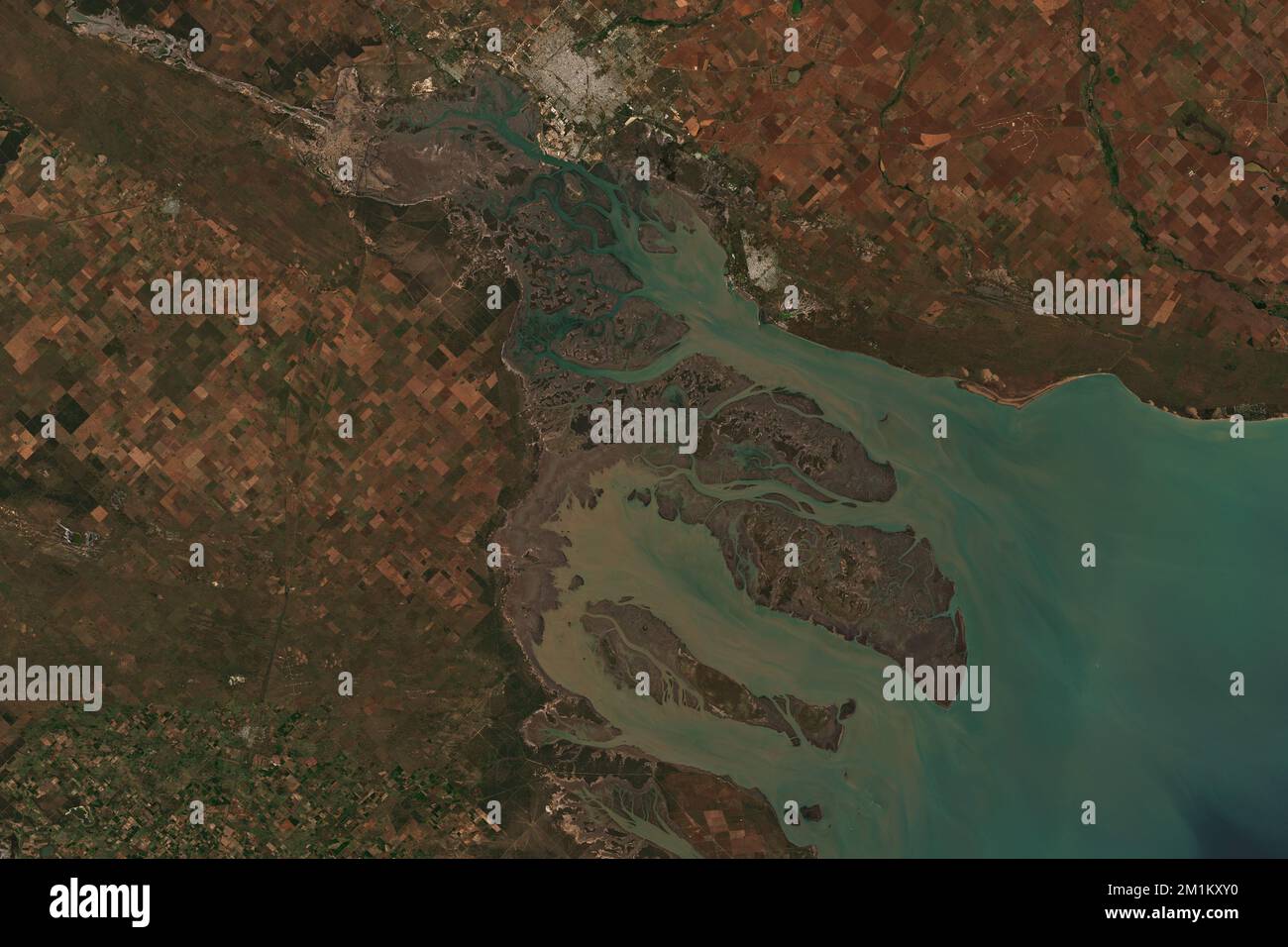 High resolution satellite image of Bahia Blanca in Argentina - contains ...