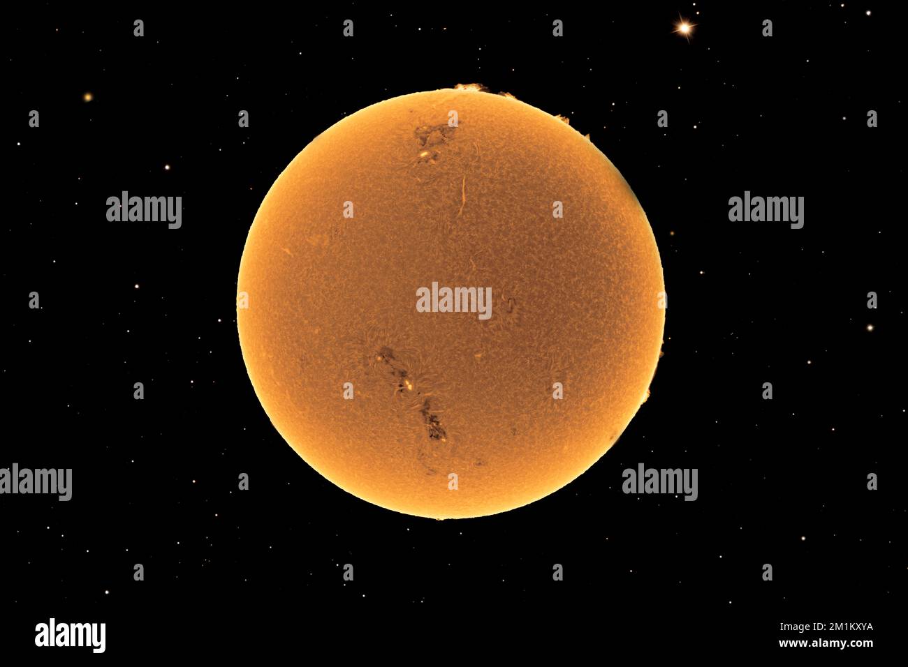 the sun with starry background Stock Photo - Alamy