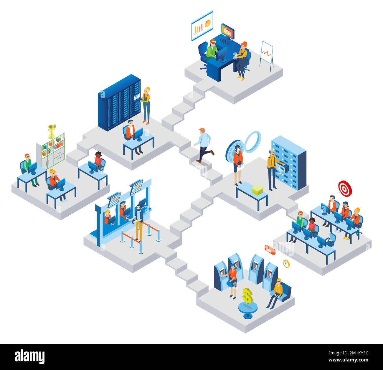 Inside bank queue Stock Vector Images - Alamy