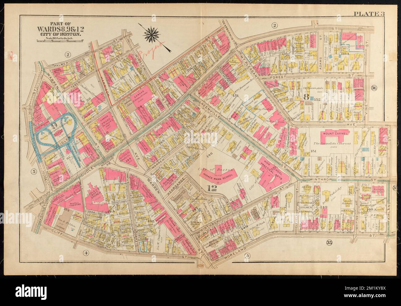 Atlas of the city of Boston, Roxbury : plate 3 , Boston Mass., Maps ...