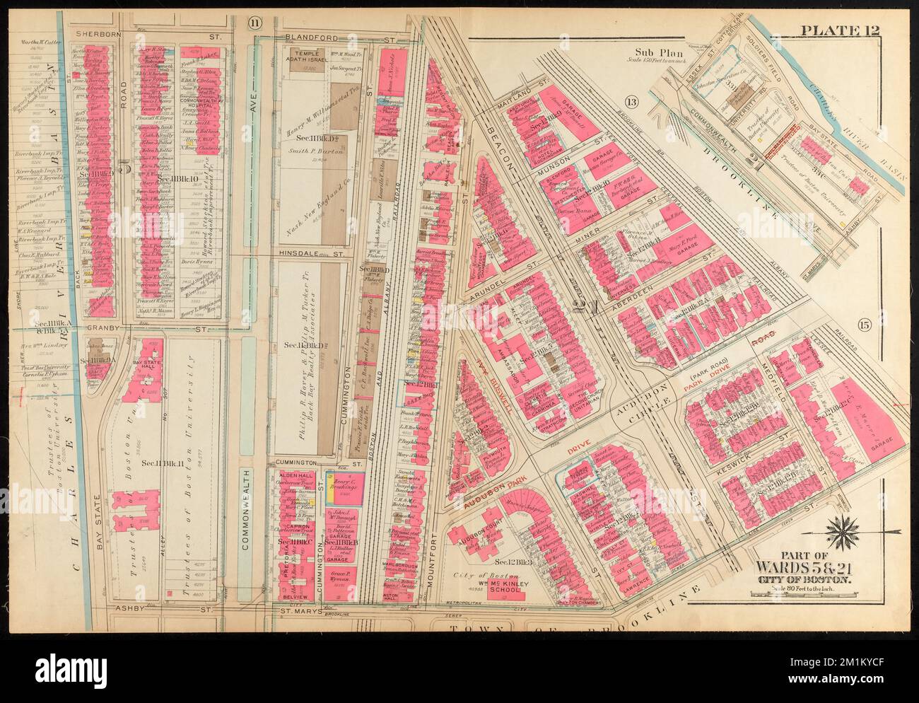 Atlas of the city of Boston, Roxbury : plate 12 , Boston Mass., Maps ...