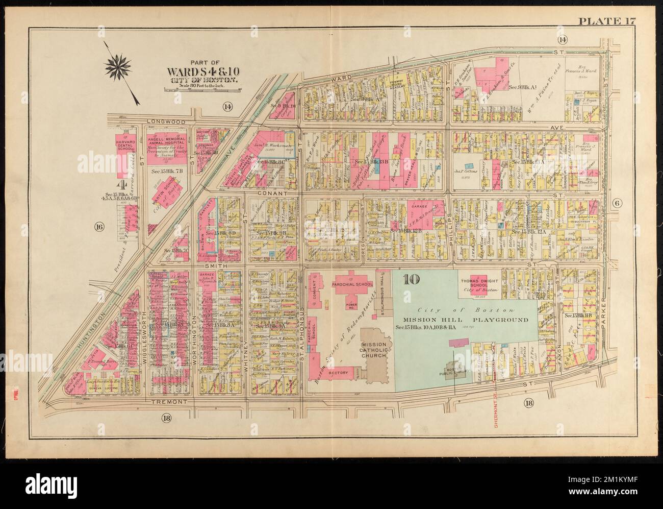 Atlas of the city of Boston, Roxbury : plate 17 , Boston Mass., Maps ...