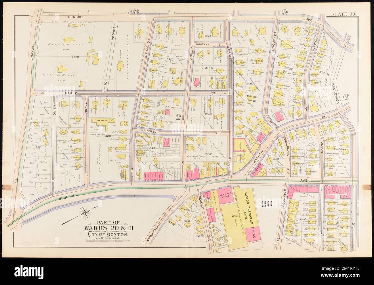 Atlas of the city of Boston, Roxbury : plate 30 , Boston Mass., Maps ...