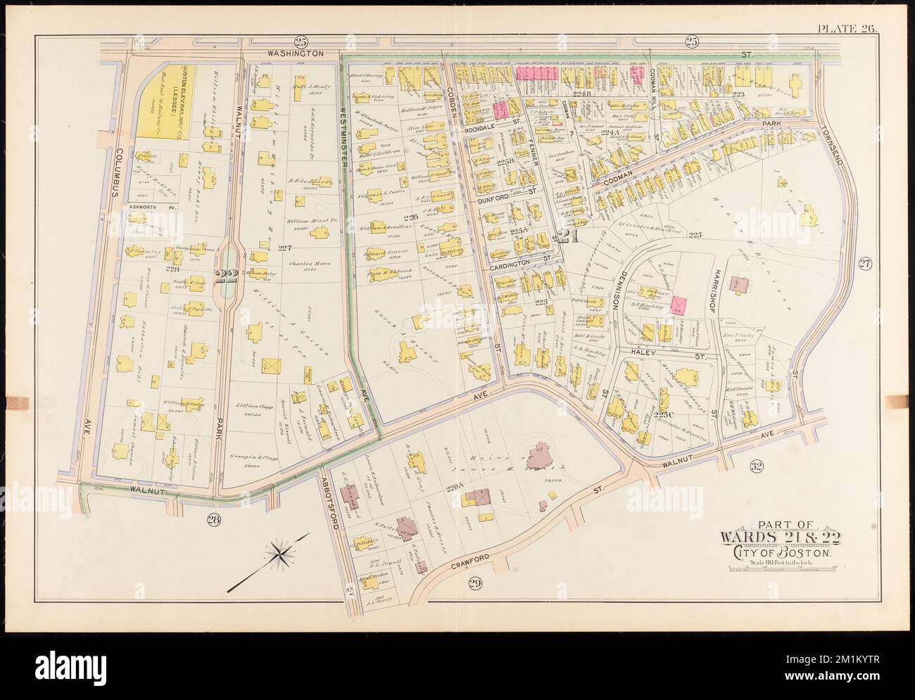 Atlas of the city of Boston, Roxbury : plate 26 , Boston Mass., Maps ...