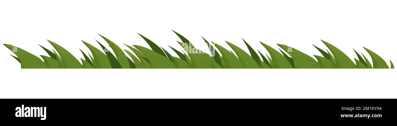 Green grass, border, natural organic decoration, fresh bush, herb in ...