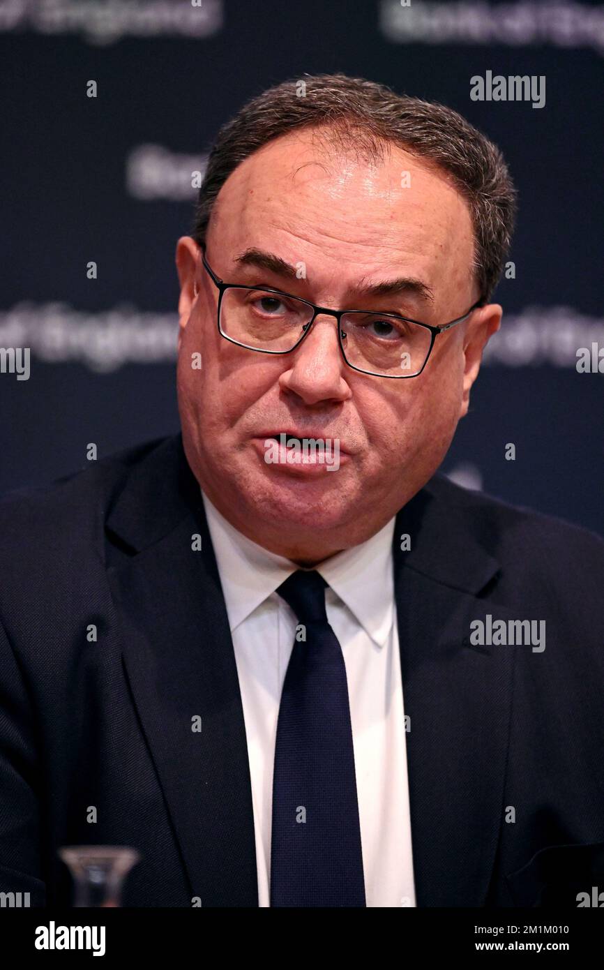 Governor of the Bank of England, Andrew Bailey, during the Bank of ...